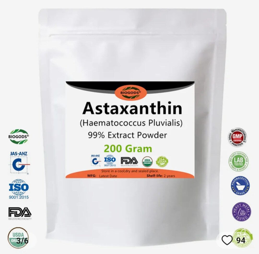 Pure Astaxanthin, 200g, 99% Purity Powder - Etsy