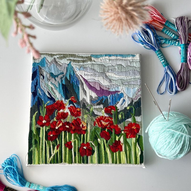 Embroidery on Canvas - Etsy