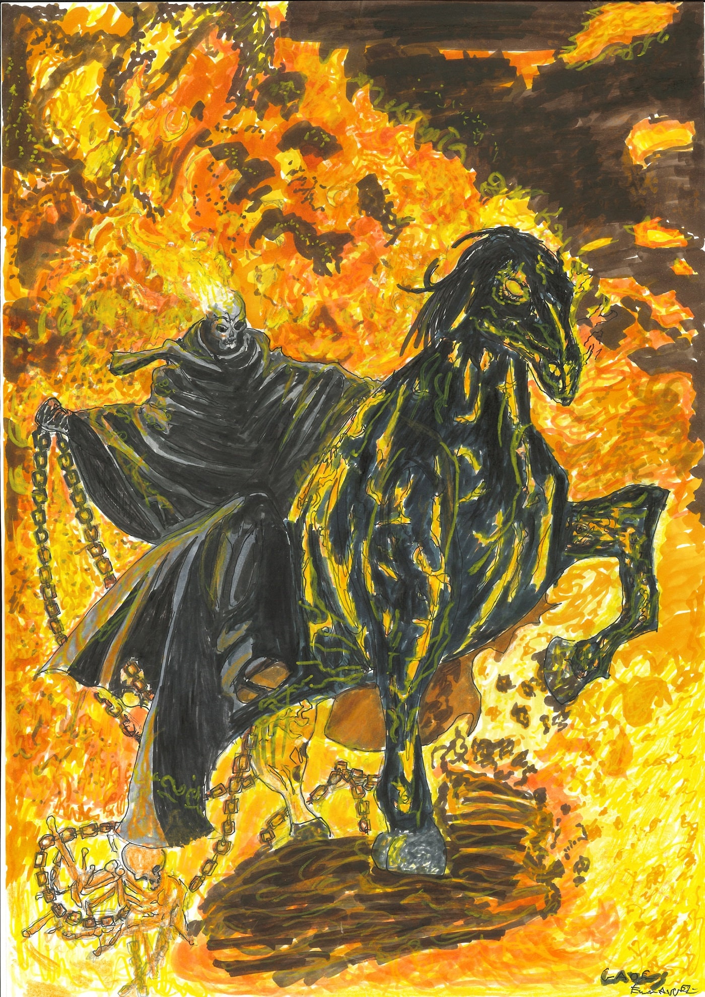 Ghost Rider as Horseman of Hell - Etsy