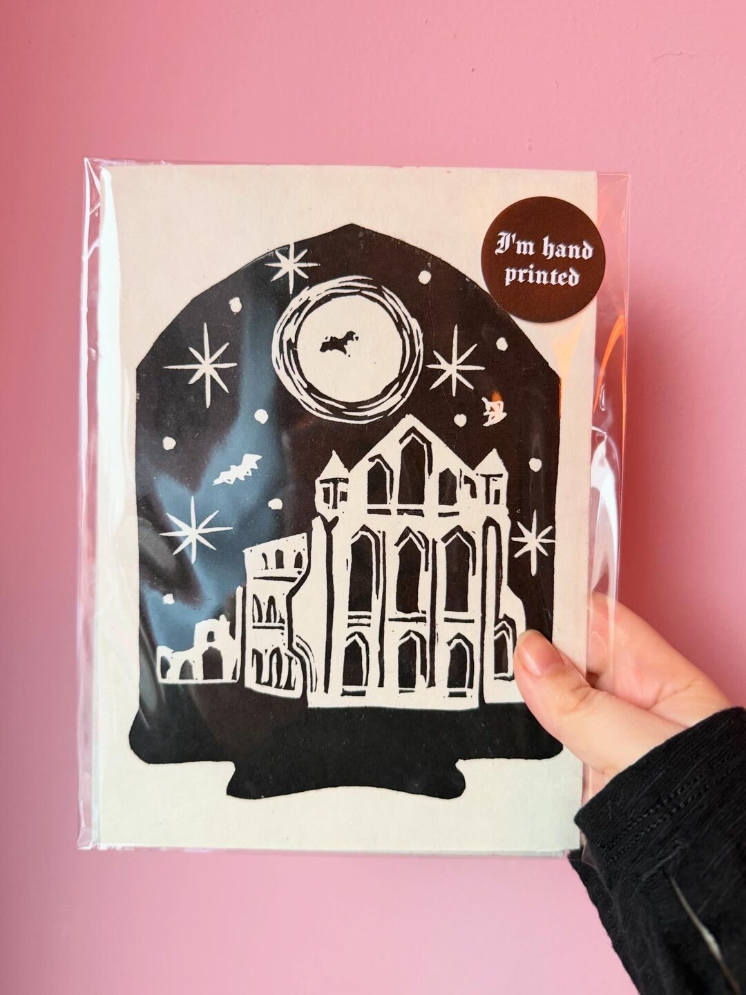 Whitby Abbey Print A5 - Folklore, Lino Cut, Handmade, Folk Art, Gothic ...
