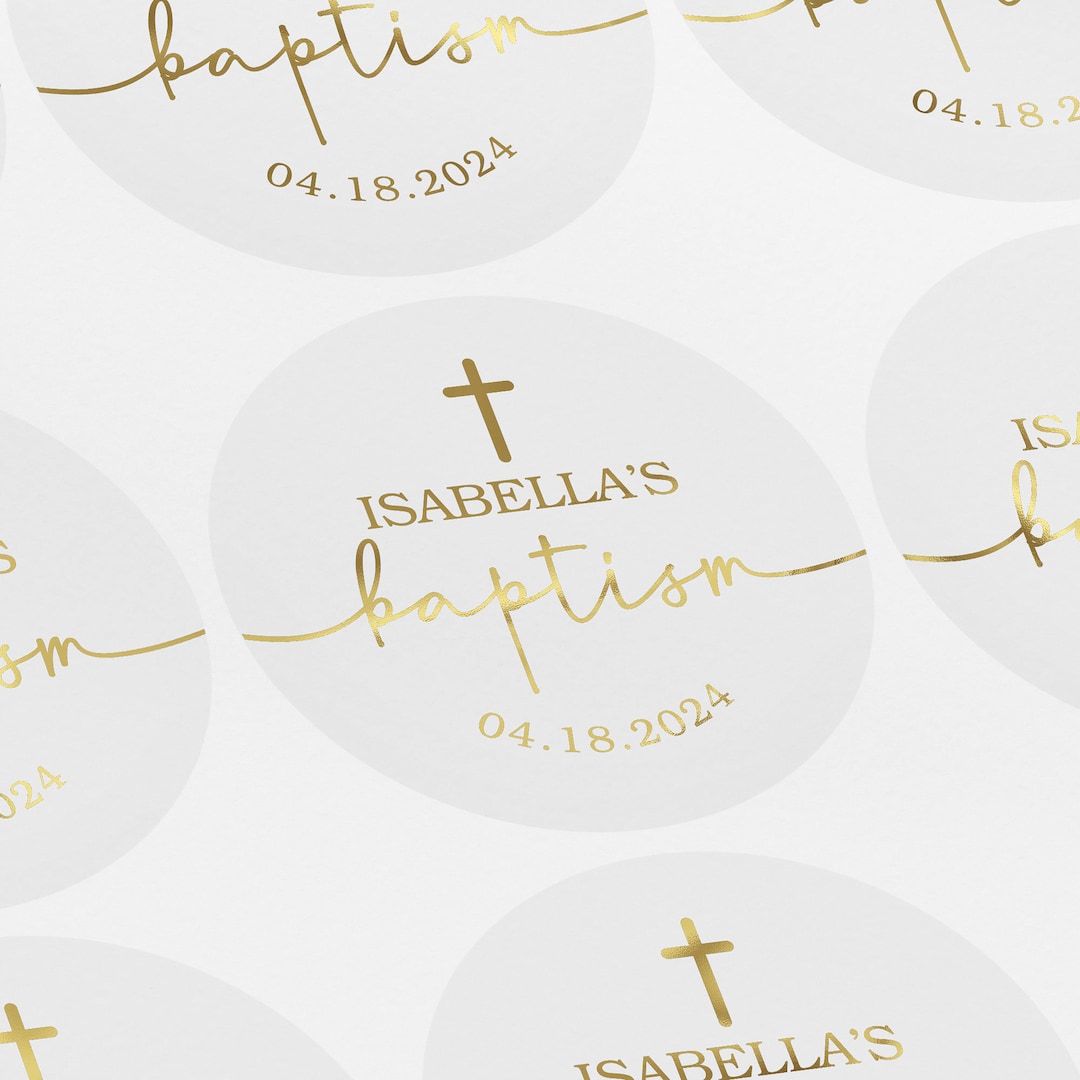 Personalized Baptism Label, Baptism Sticker, Christening Sticker ...