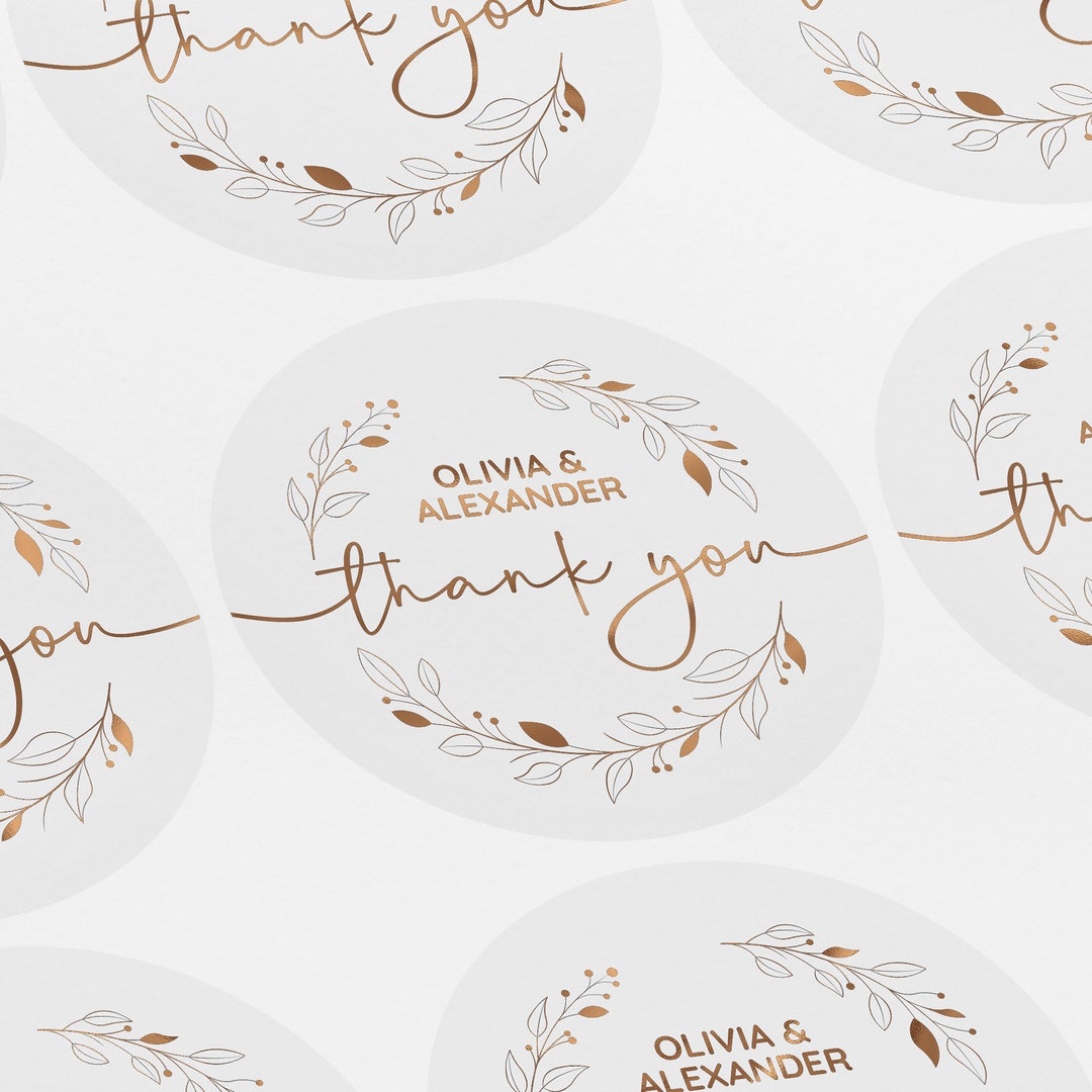 Personalized Thank You Sticker, Envelope Seal, Wedding Stickers ...