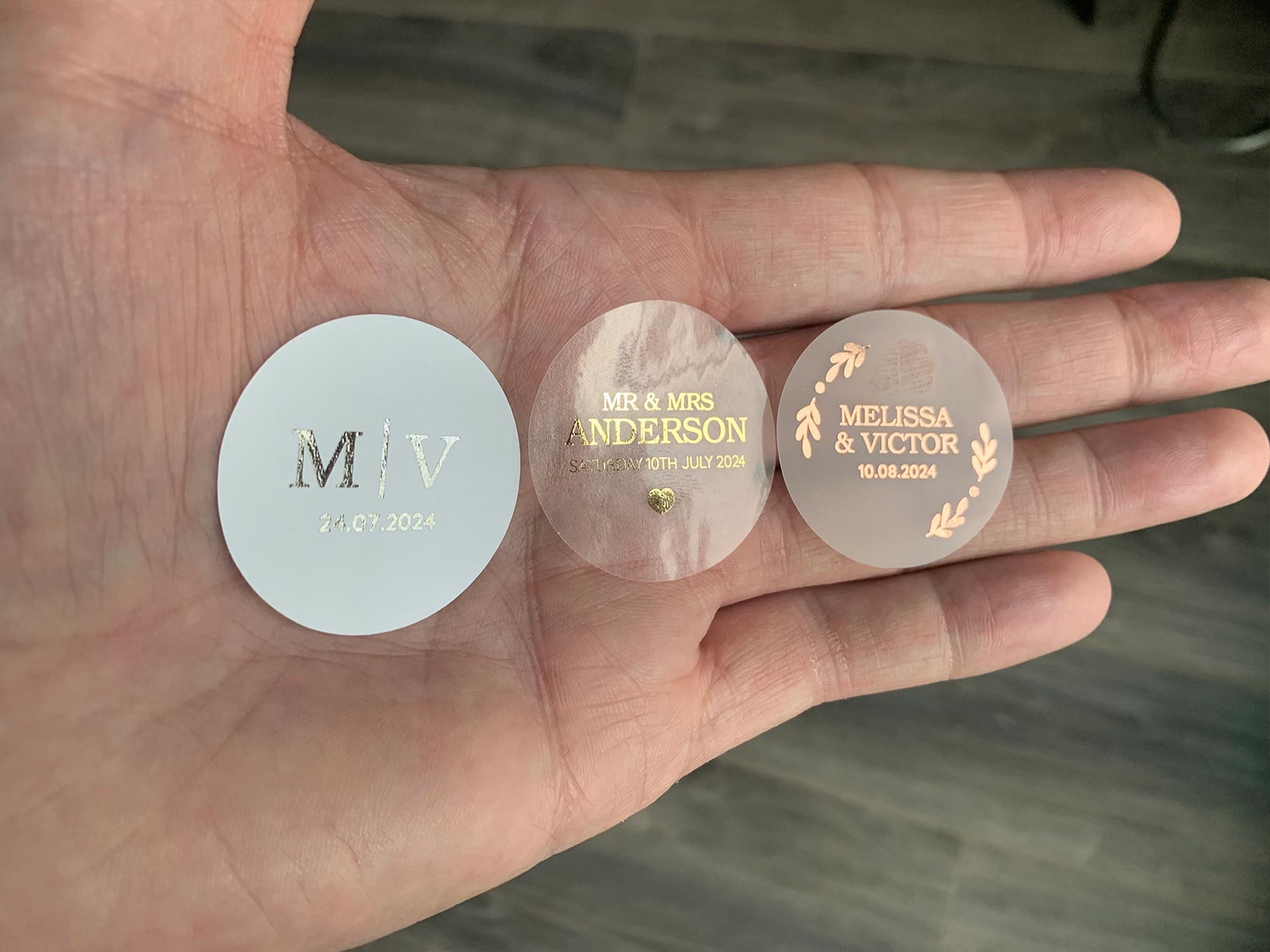 Rose Gold Heart Stickers, Gold Initial Label, Silver Envelope Seal ...