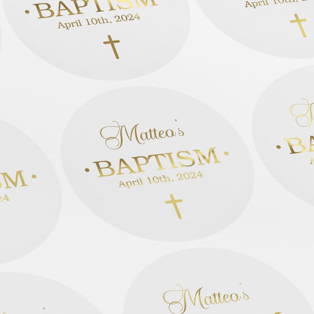 Personalized Baptism Label, Baptism Sticker, Christening Sticker ...