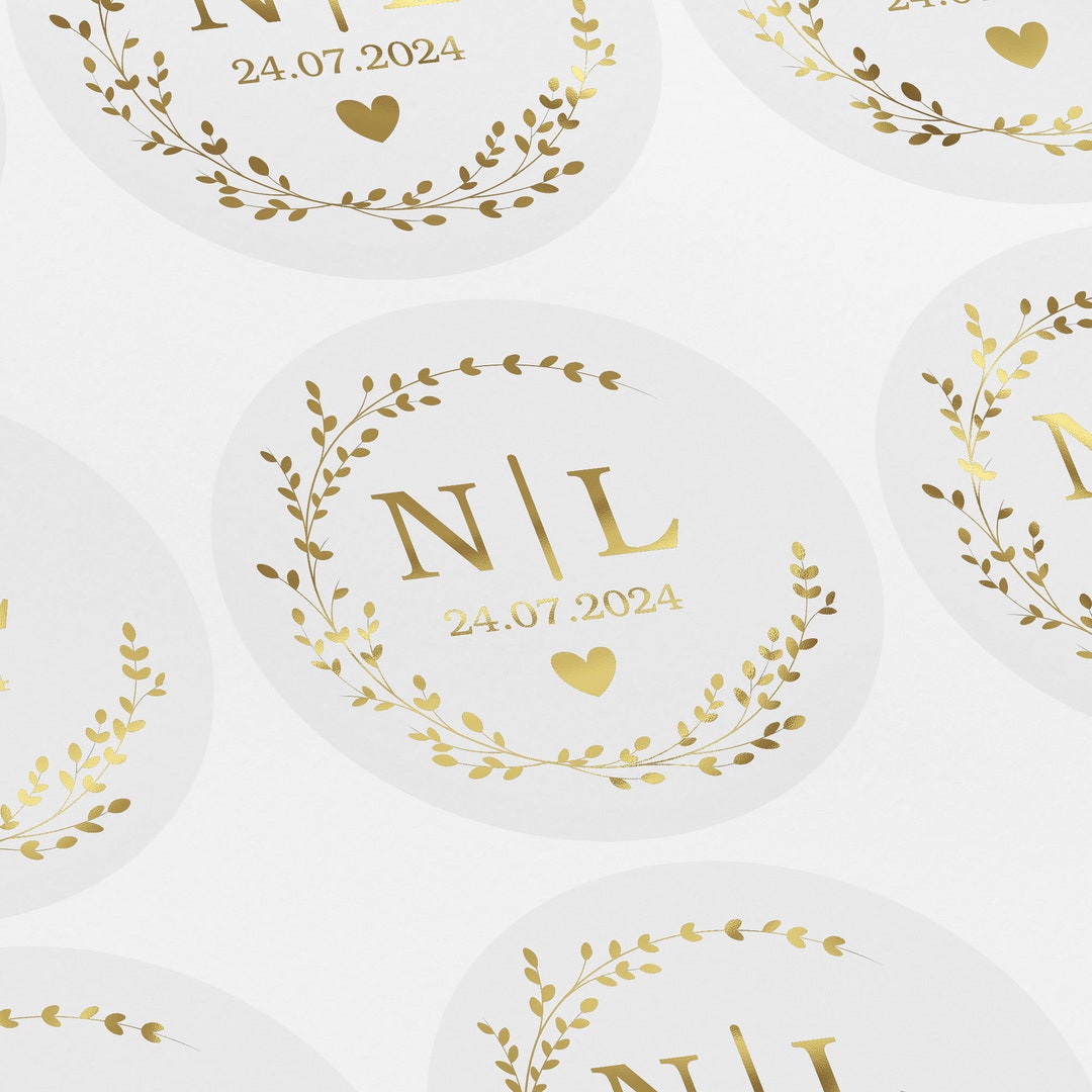 Initial Monogram Sticker, Envelope Seal, Wedding Favour Stickers ...