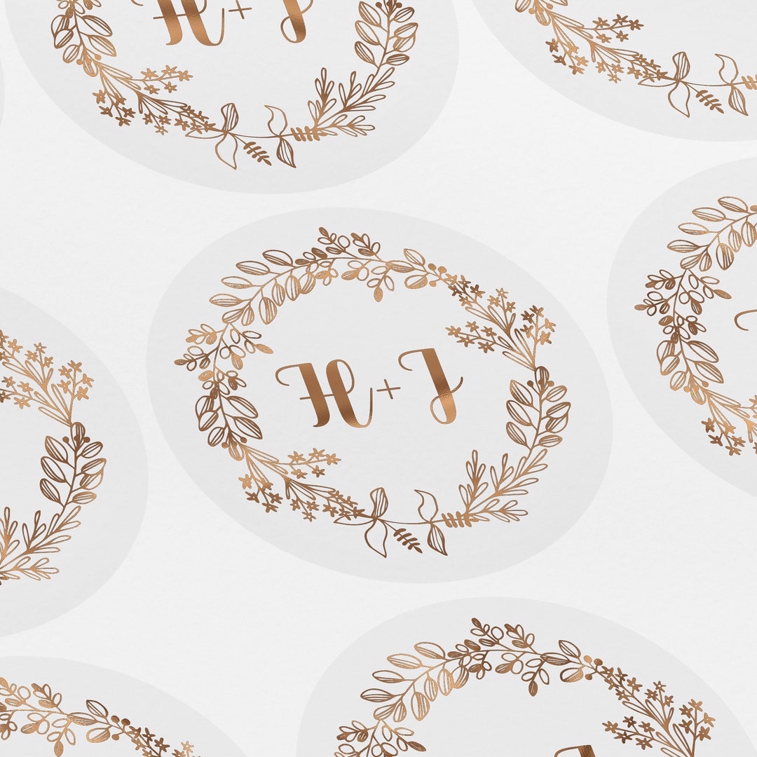 Initial Monogram Sticker, Envelope Seal, Wedding Favour Stickers ...