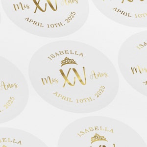 Mis XV Años, Quinceañera Sticker, Envelope Seal, 15th Birthday Stickers ...