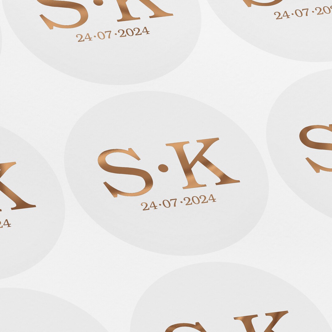 Initial Monogram Sticker, Envelope Seal, Wedding Favour Stickers ...