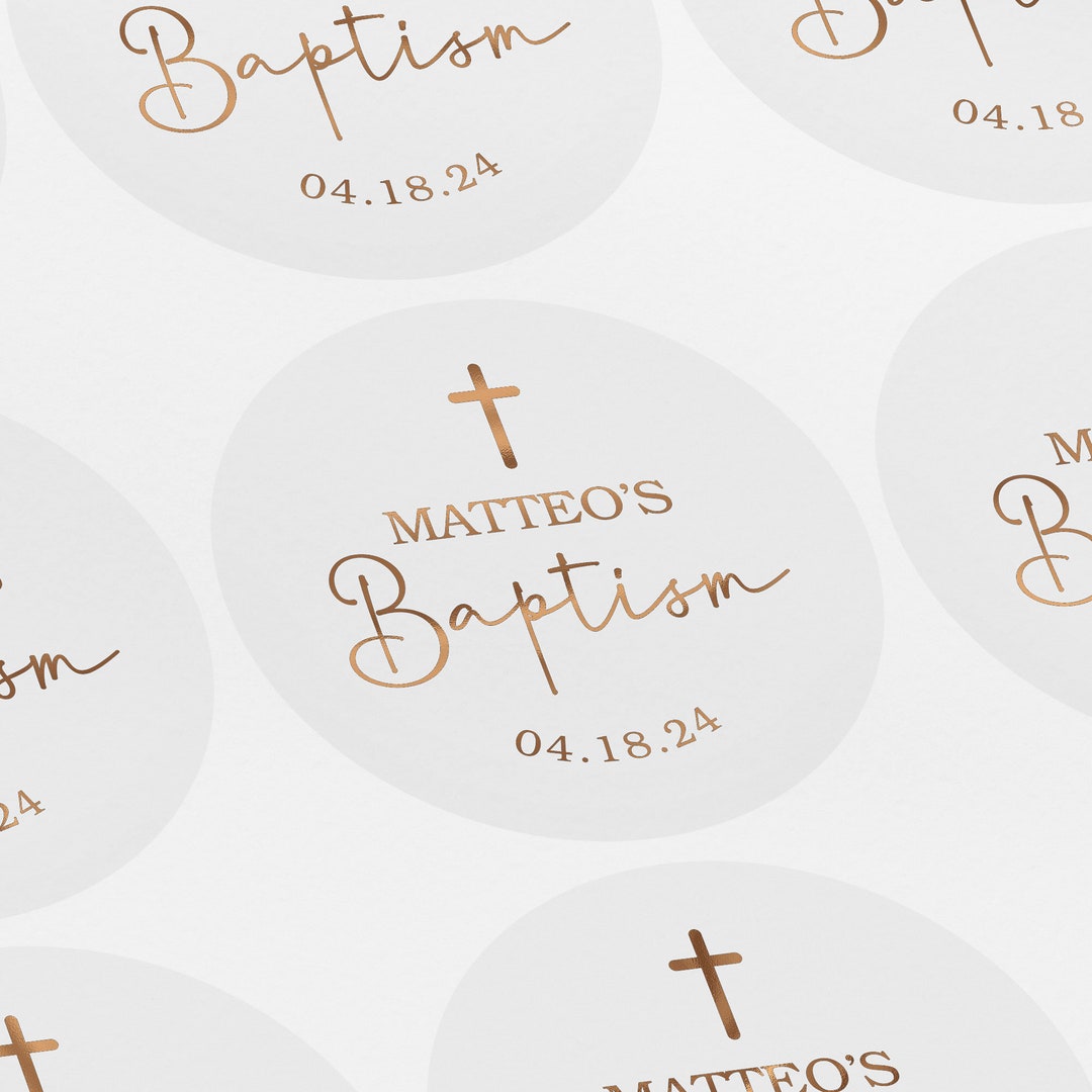 Baptism Sticker, Personalized Baptism Label, Christening Sticker ...
