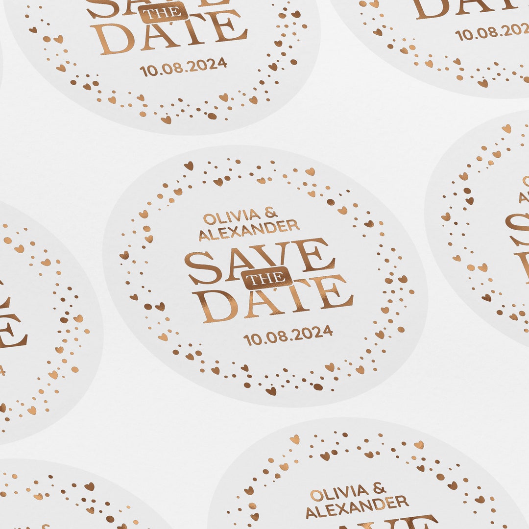 Save the Date Stickers, Custom Save the Date Envelope Seals, Clear Save ...