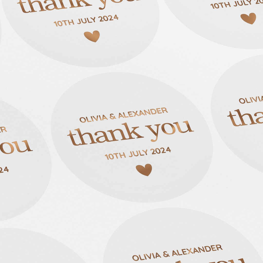 Custom Thank You Sticker, Thank You Wedding Favour Stickers, Invitation ...