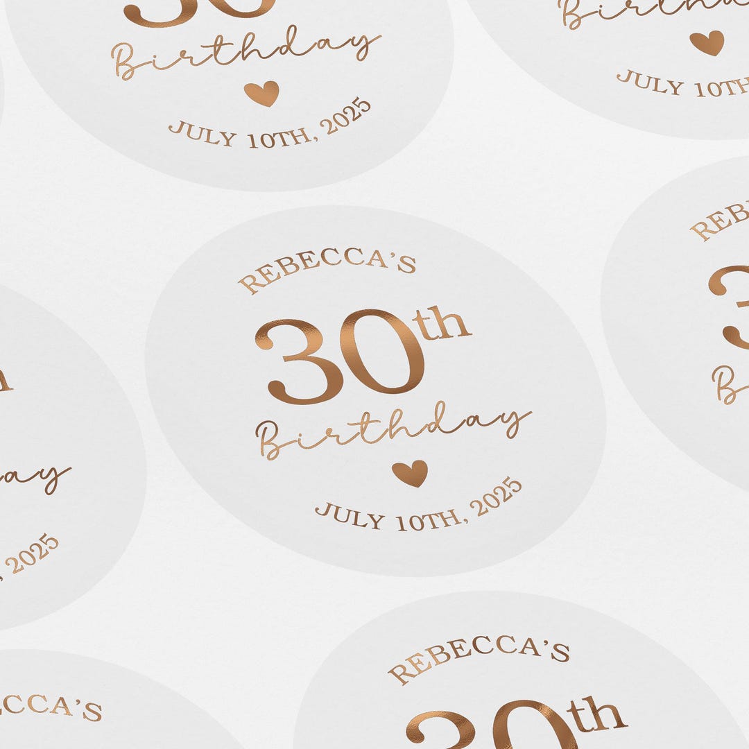 Custom Script 30th Birthday Sticker, Envelope Seal, Birthday Favour ...