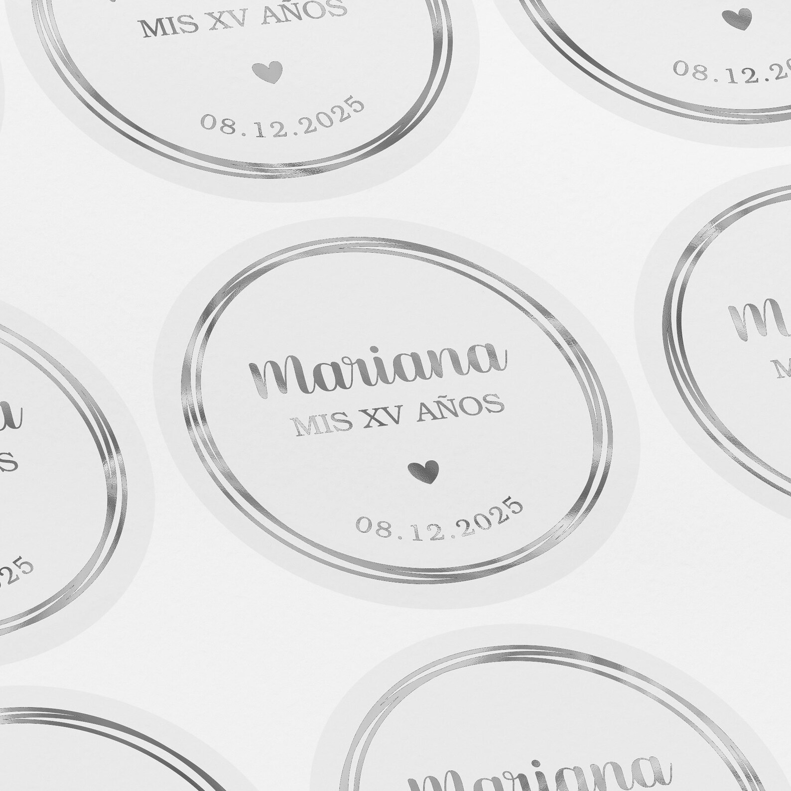 Personalized Mis XV Años Stickers, Foiled Quinceañera Invitation Seals ...