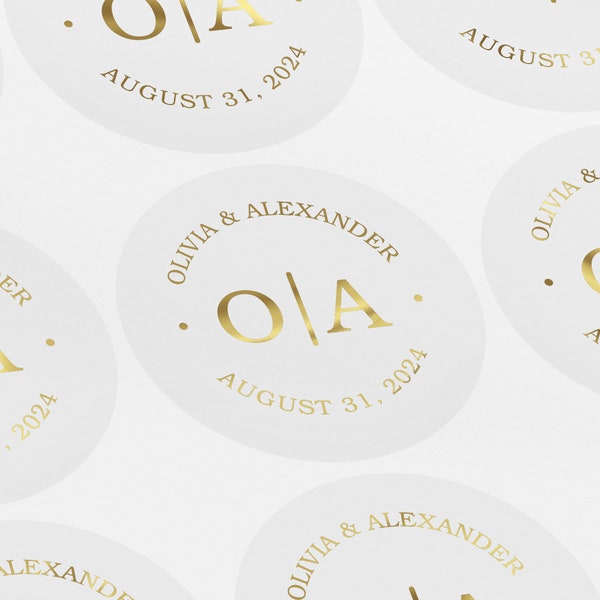 Monogram Gold Initial Stickers - Etsy