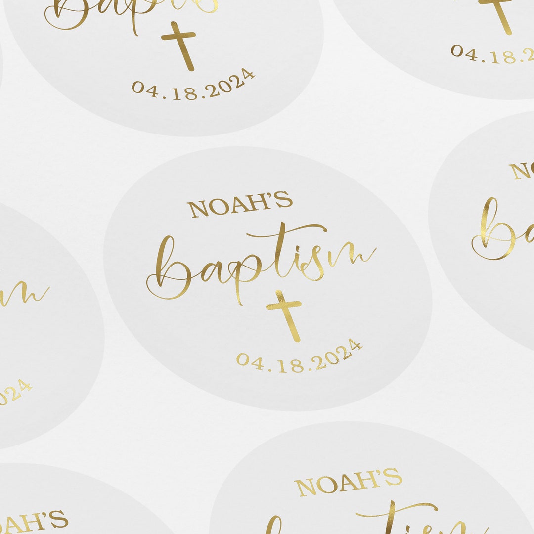 Baptism Label, Personalized Baptism Sticker, Christening Sticker ...