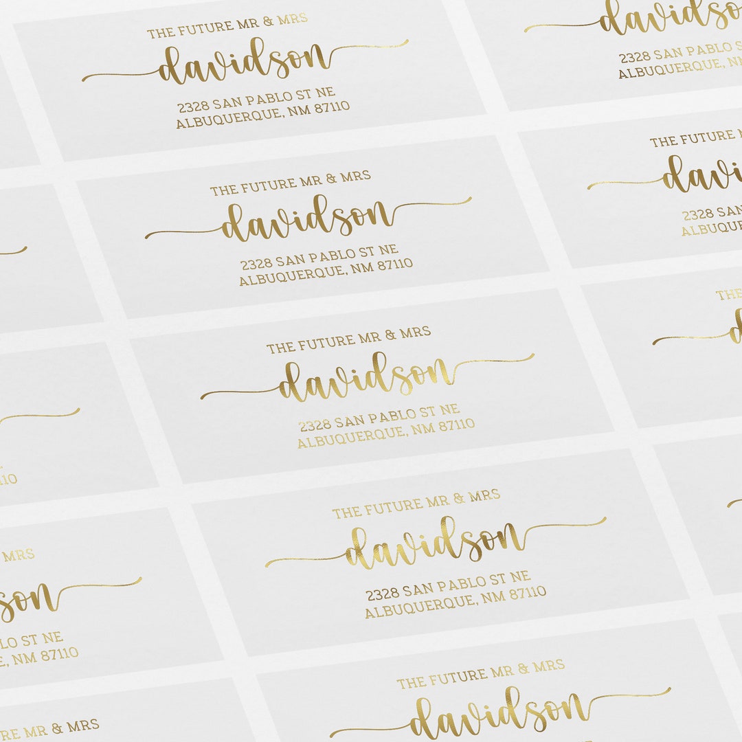 Custom Gold Foil Return Address Labels, Clear or Frosted - Etsy