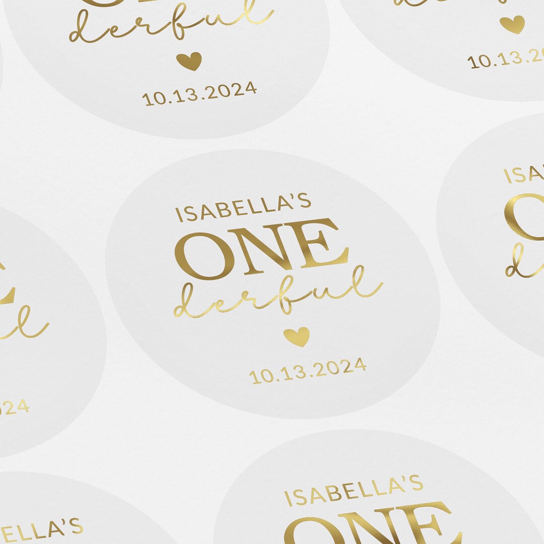 Custom Onederful Sticker, First Birthday Sticker, Wonderful Birthday ...