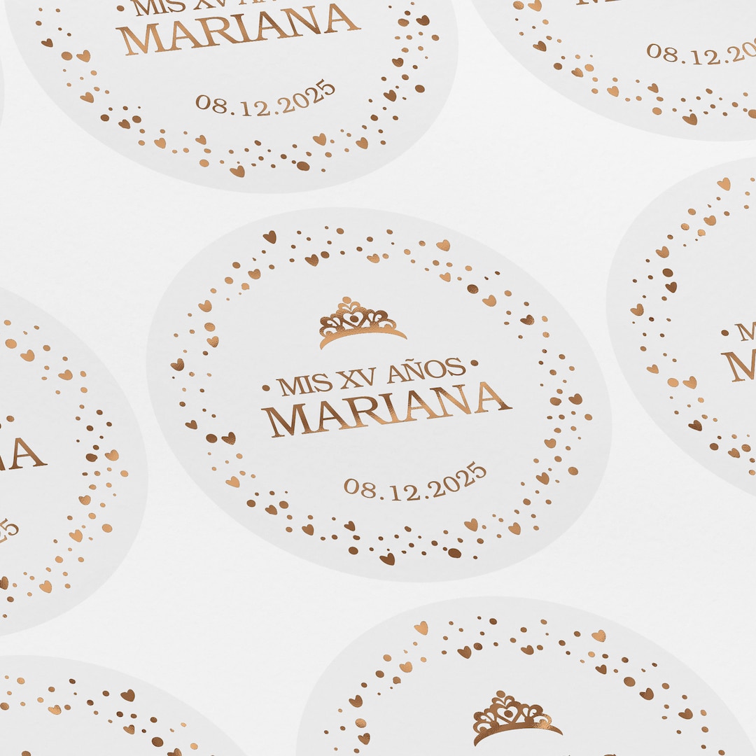Quinceañera Sticker, Mis XV Años, Envelope Seal, 15th Birthday Stickers ...