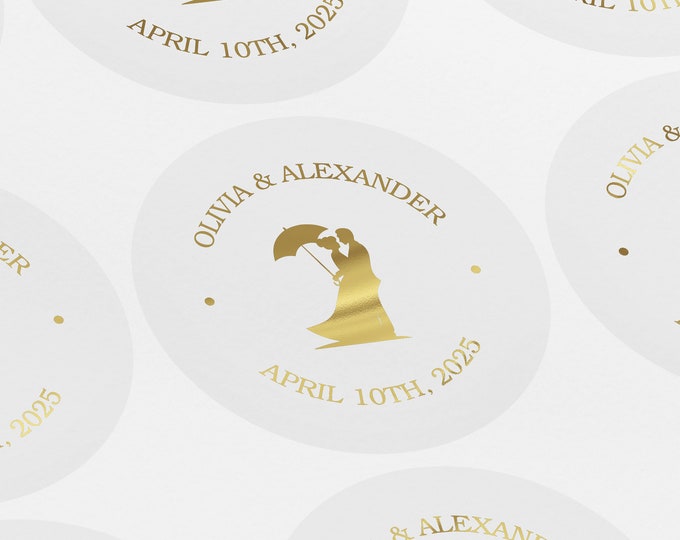 18th Birthday Stickers, Custom Foil Wedding Labels, Foiled Event Party ...