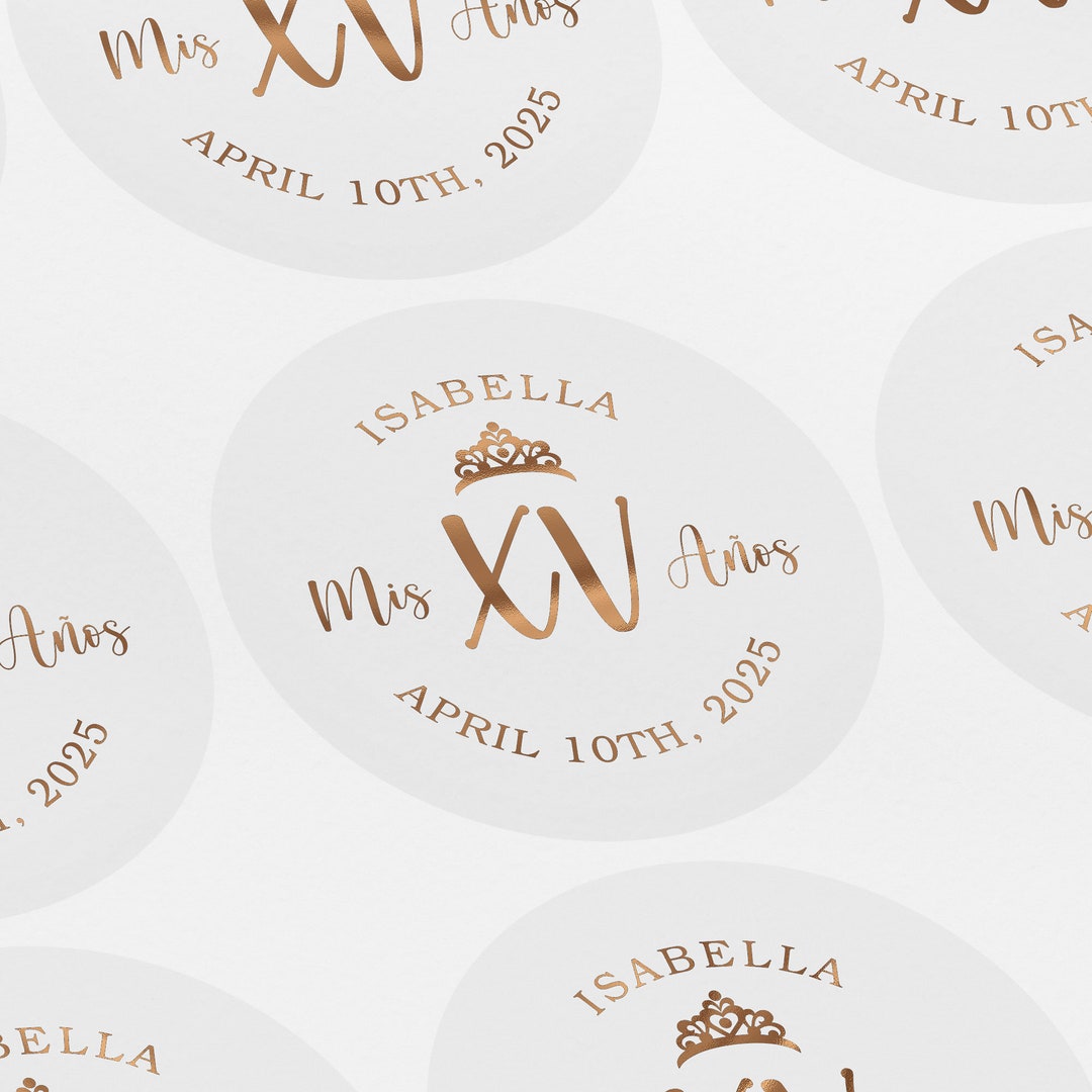 Mis XV Años, Quinceañera Sticker, Envelope Seal, 15th Birthday Stickers ...