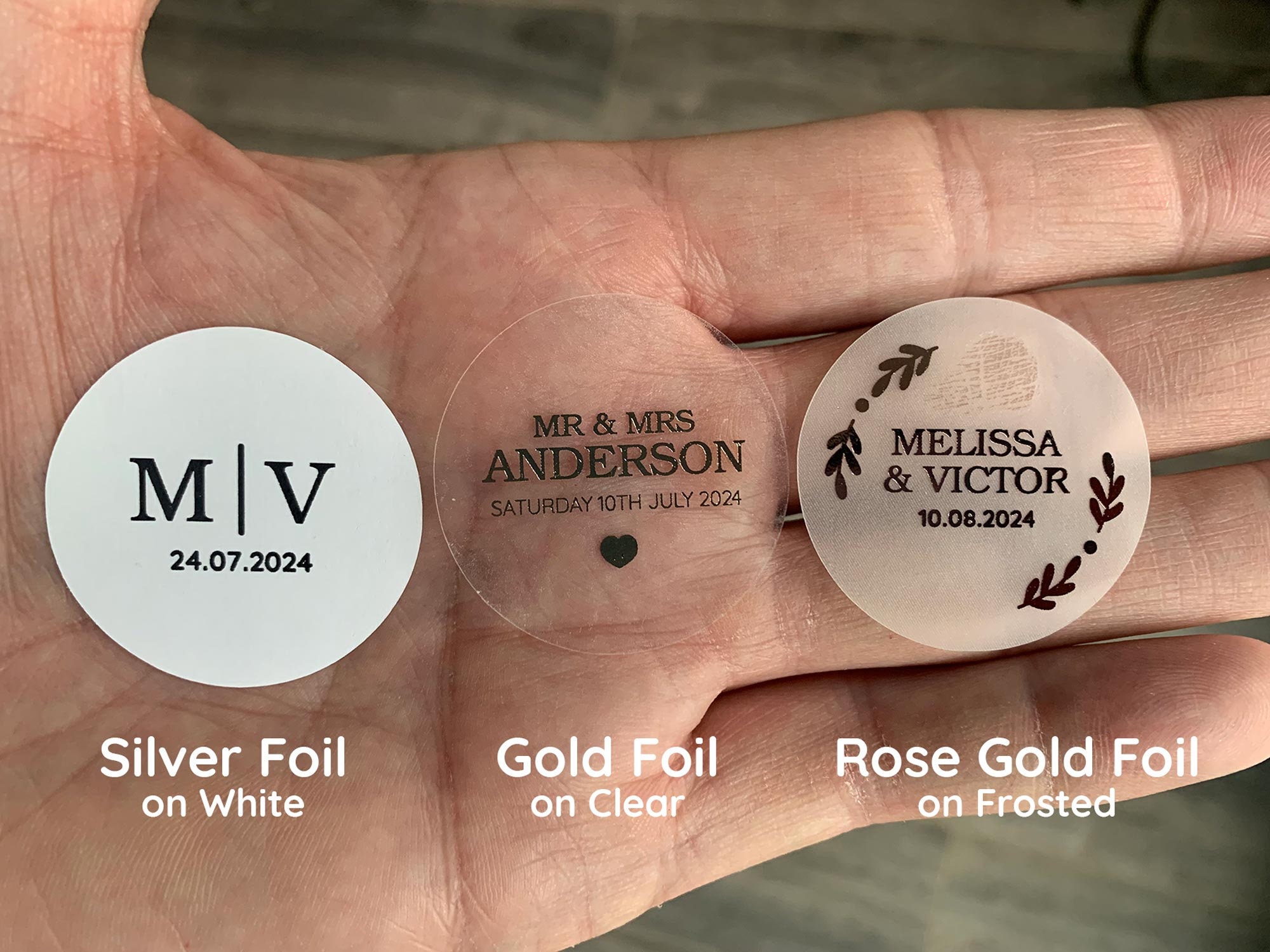 Rose Gold Heart Stickers, Gold Initial Label, Silver Envelope Seal ...