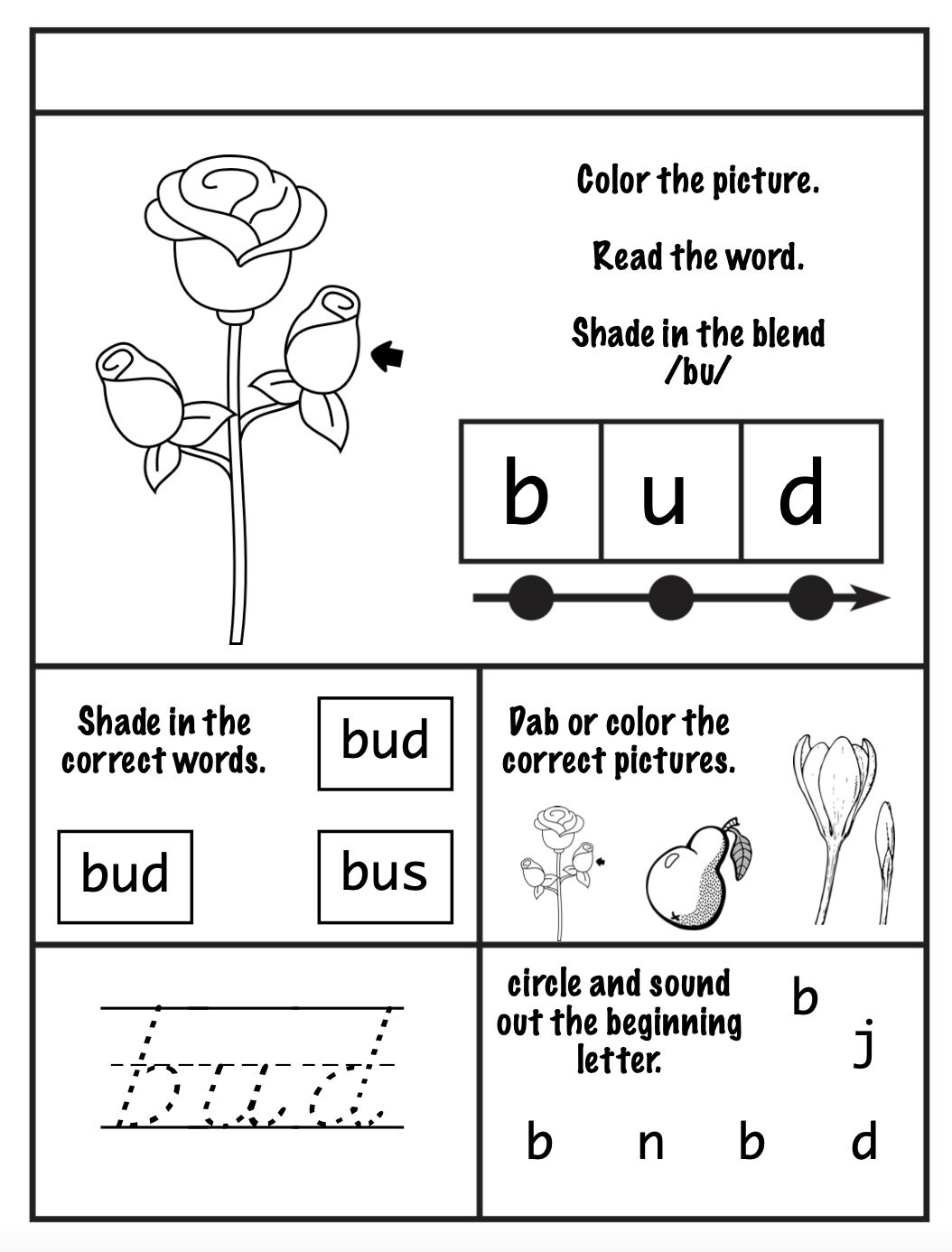 Kindergarten Phonics: /short U/ CVC Words & Printable Readers - Etsy