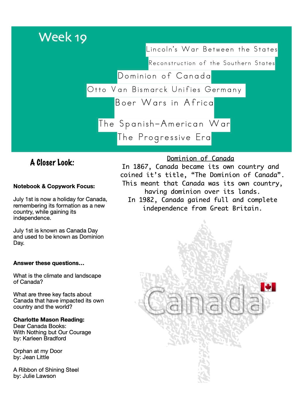 Classical Conversation Timeline Worksheets & Charlotte Mason Booklist ...