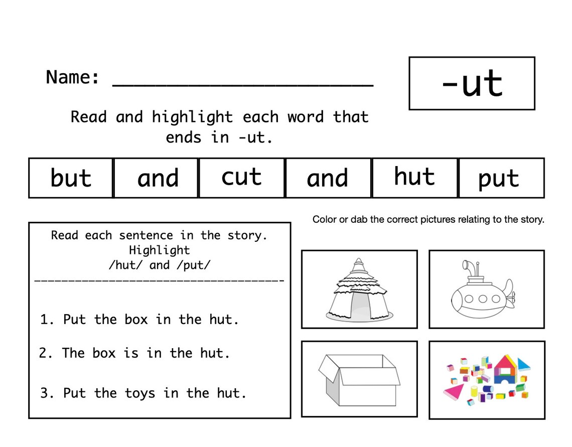 Phonics, Decoding, and Reading Comprehension Worksheets - Etsy