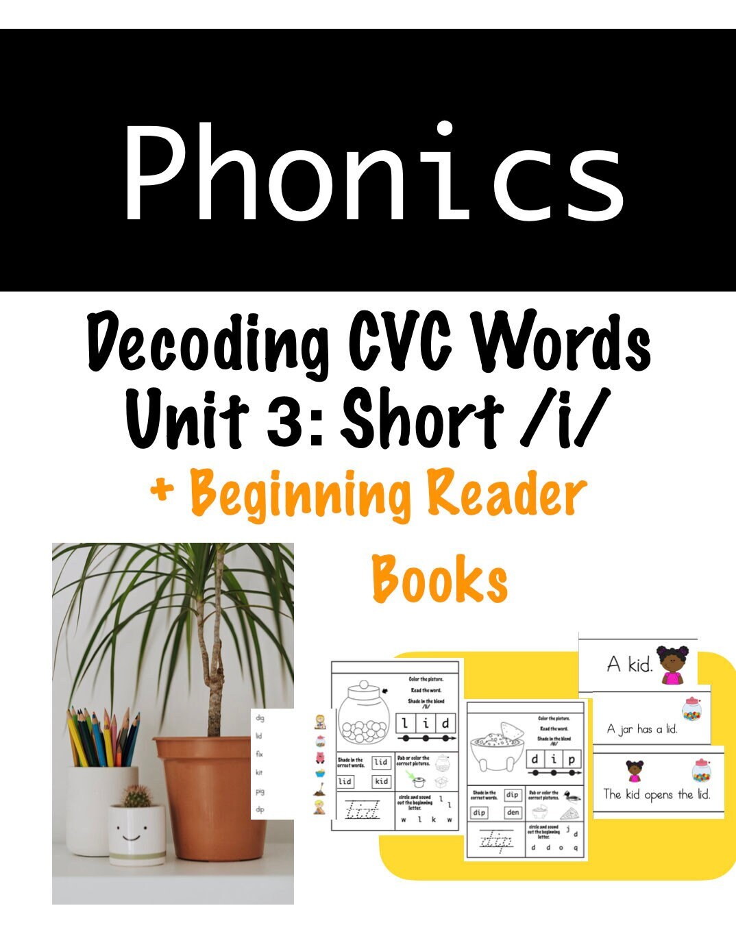 Phonics Worksheets and Readers: / Short I / - Etsy
