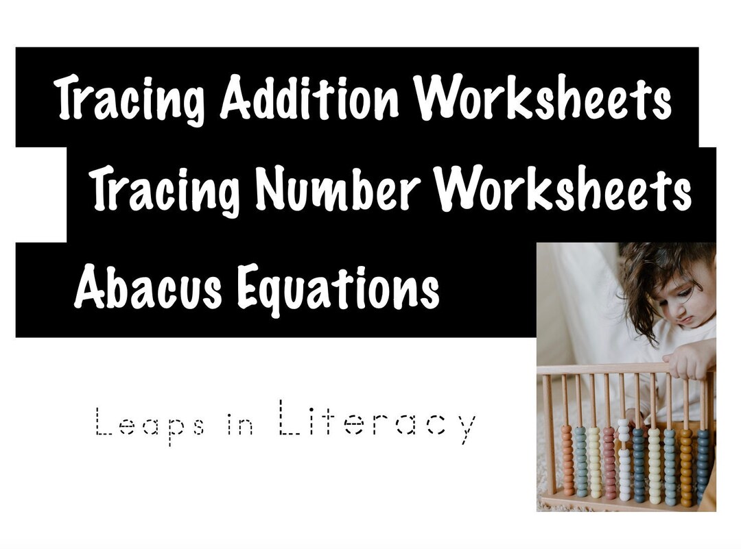 Tracing Numbers & Tracing Addition Equations With the Abacus - Etsy