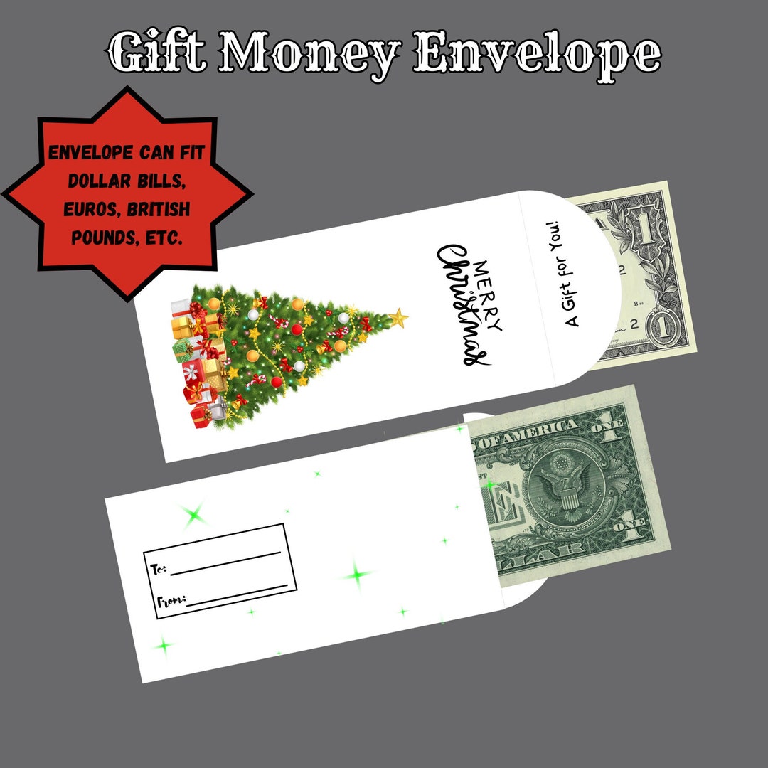 PRINTABLE ENVELOPE for Cash Gift Decorated CHRISTMAS Tree Holiday ...