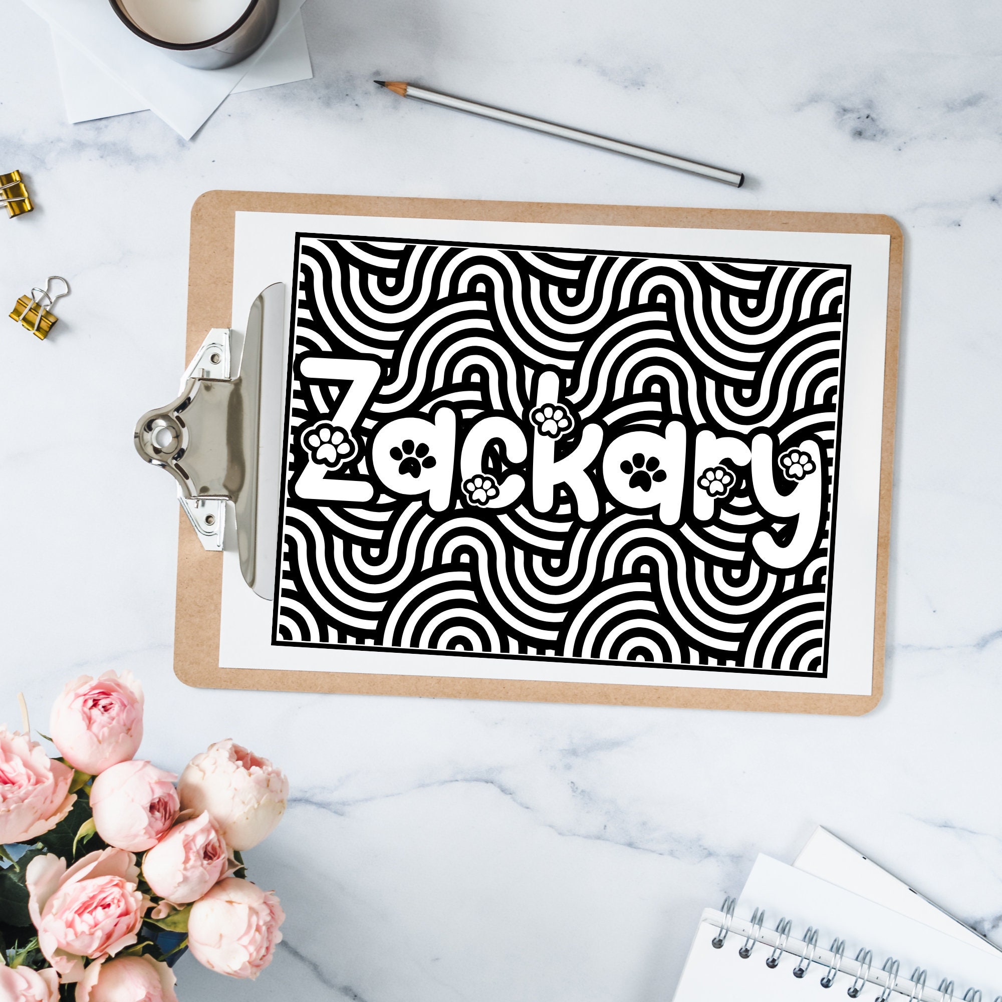 Name Coloring Page for Adults & Kids Custom Coloring Activity for ...