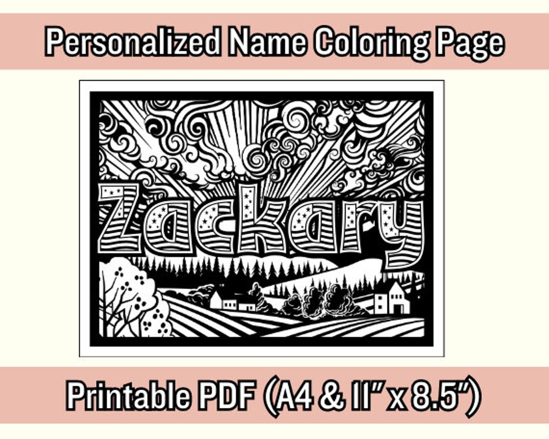 Name Coloring Page for Adults & Kids Custom Coloring Activity for ...