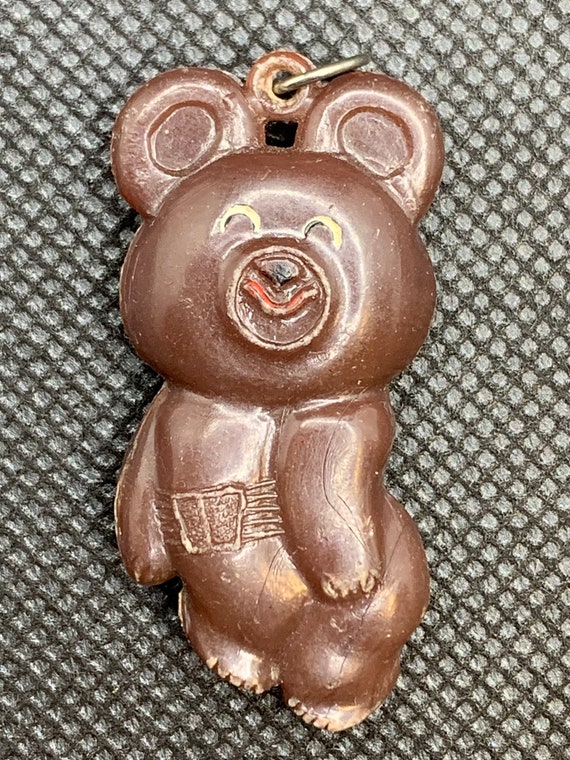 Soviet Vintage Keychain Olympic Bear. USSR Keychain. - Gem