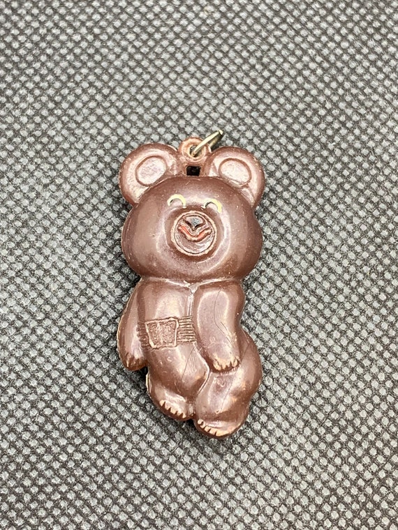 Soviet Vintage Keychain Olympic Bear. USSR Keychain. - Gem