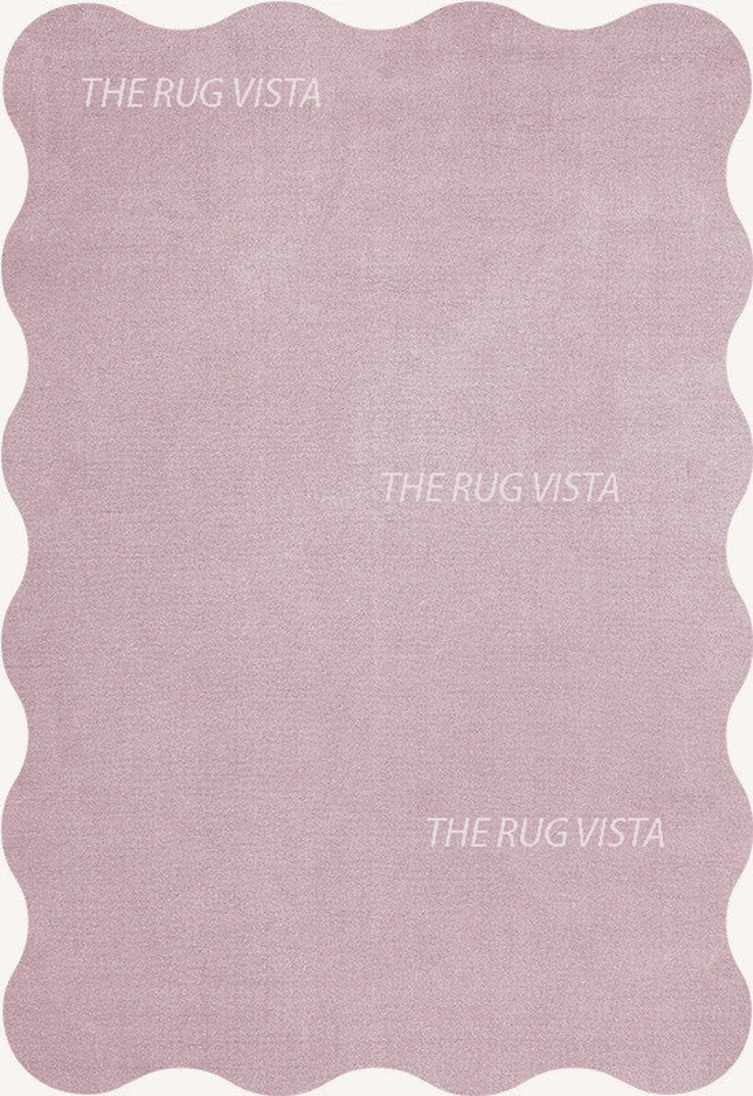 Hand Tufted Rug Scalloped Rug Solid Colored Pink Lavender Rug Irregular ...