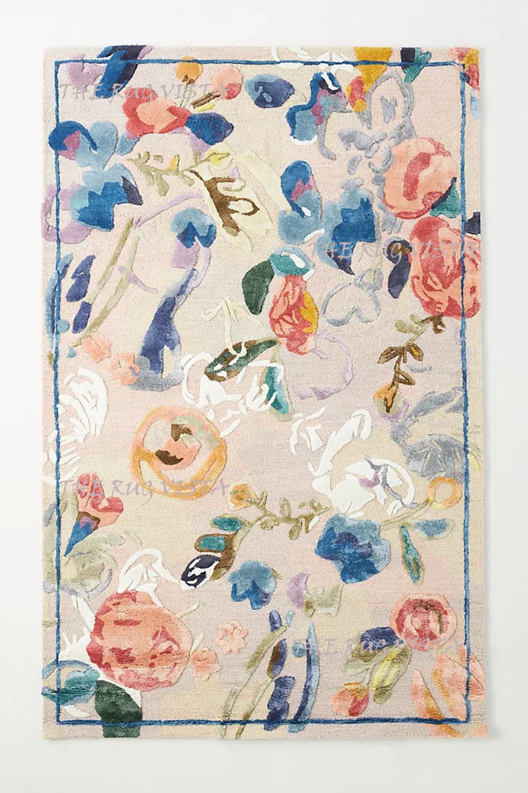 Hand Tufted Rug Aurora Viscose Wool Rug Multi Colored Pink Orange Blue ...