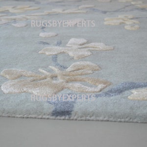 Hand Tufted Rug Hand Tuft Tufted Wool Silk Anthea Floral Designer ...