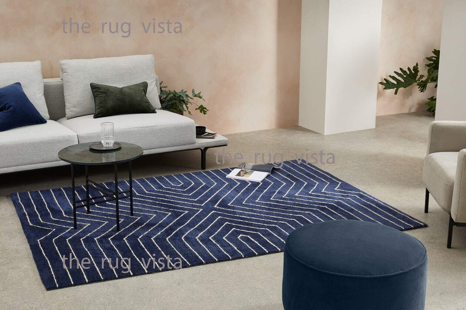Hand Tufted Rug Multi Designer Blue Colored Rudzi Abstract 5x8 6x9 7x10 ...