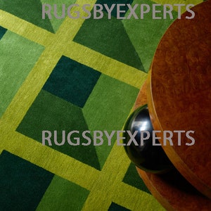Modern Hand Tufted Rug Garden Maze Green Colored NK Replica Hand Tuft ...