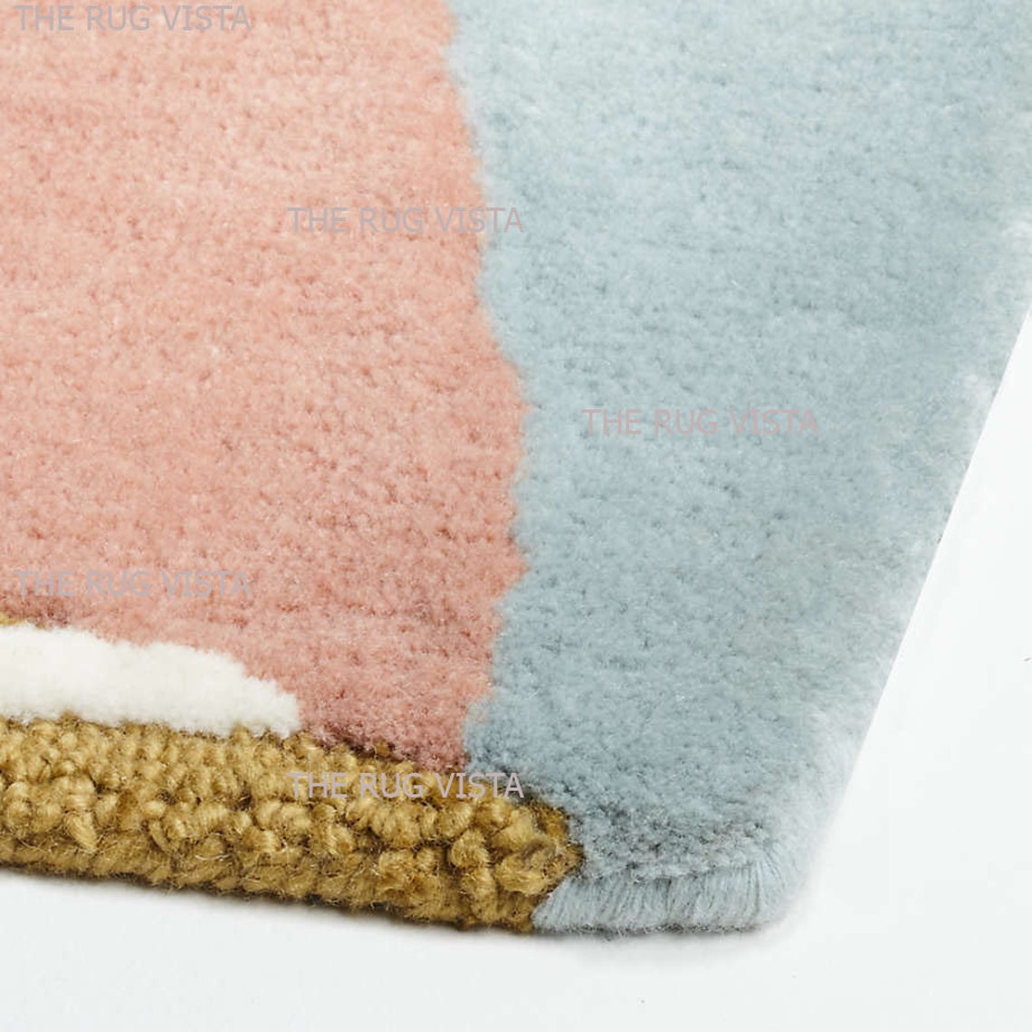 Hand Tufted Rug Modern Rug Loop Cut Rug Grey Blue Rug Living - Etsy