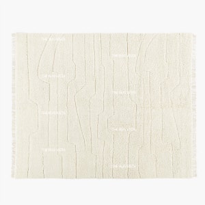 Hand Knotted Vida Ivory New Zealand Woolen Rug Thick Pile Soft Knotted ...
