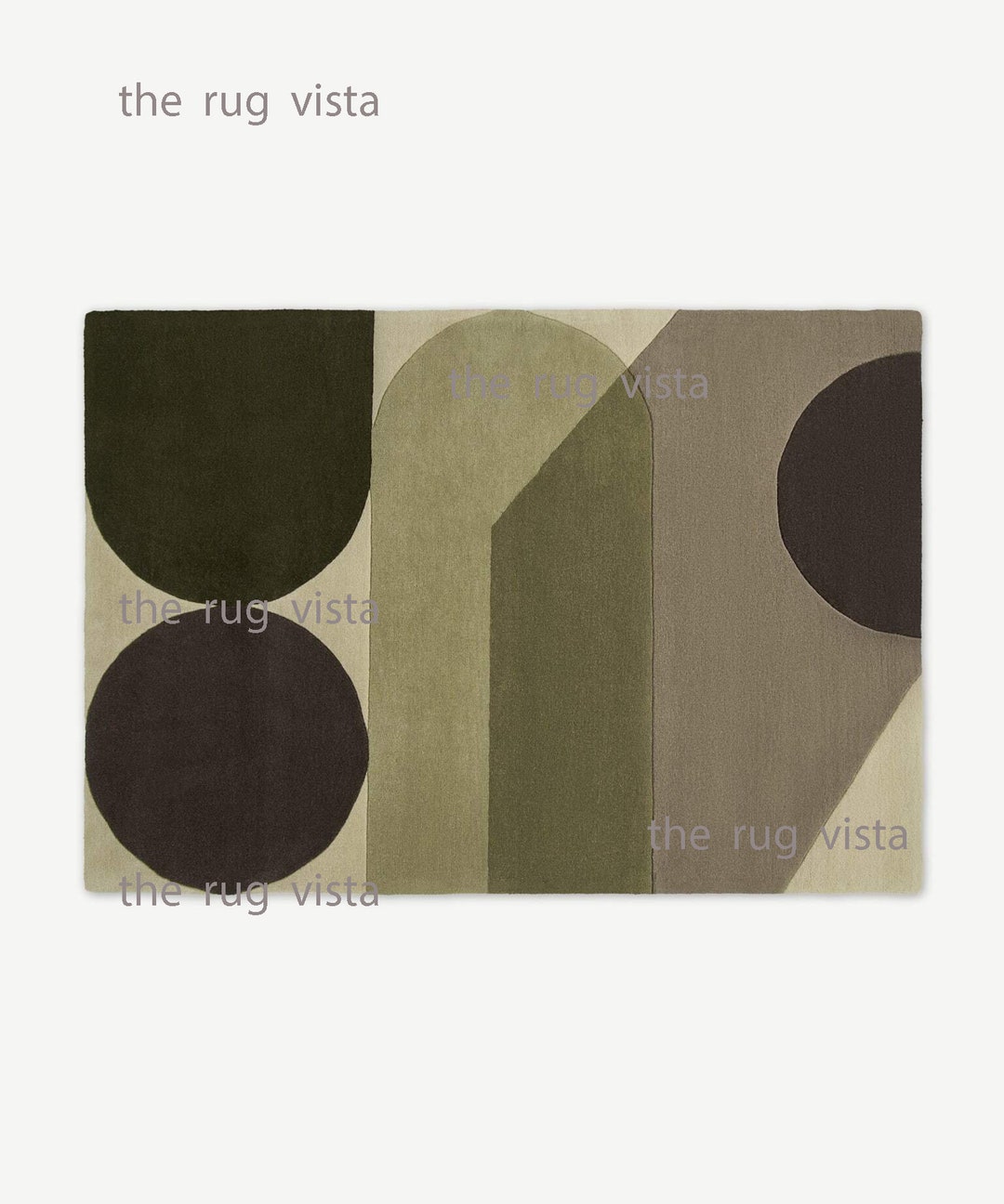 Hand Tufted Rug Dark Green Light Green Hand Tuft Woolen Large Area Rug ...