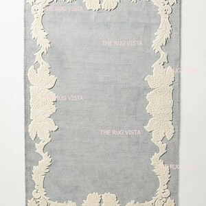 Designer Hand Tufted Rug Alessia Rug Grey Colored Texture Rug High Low ...