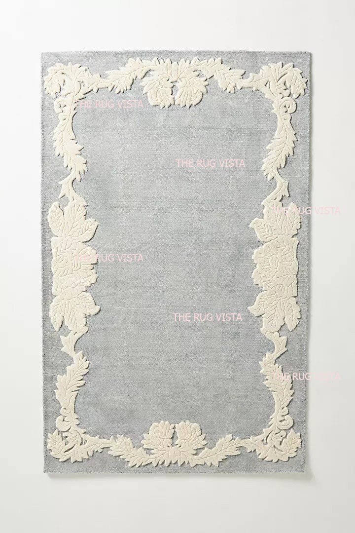 Designer Hand Tufted Rug Alessia Rug Grey Colored Texture Rug High Low ...