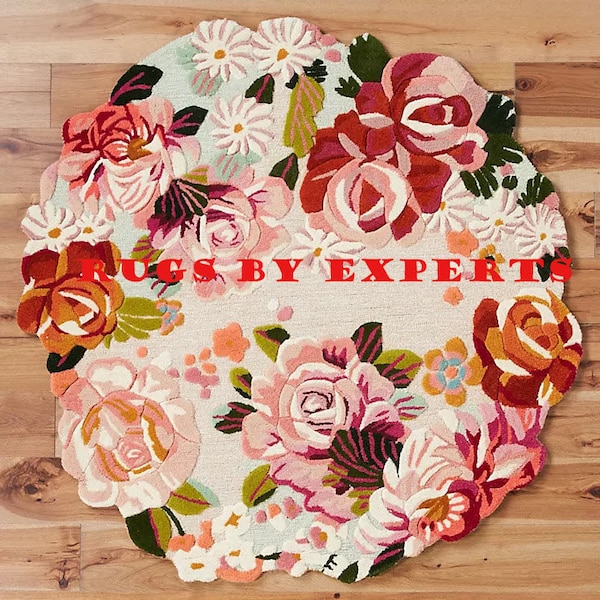 Floral Tufted Rug - Etsy