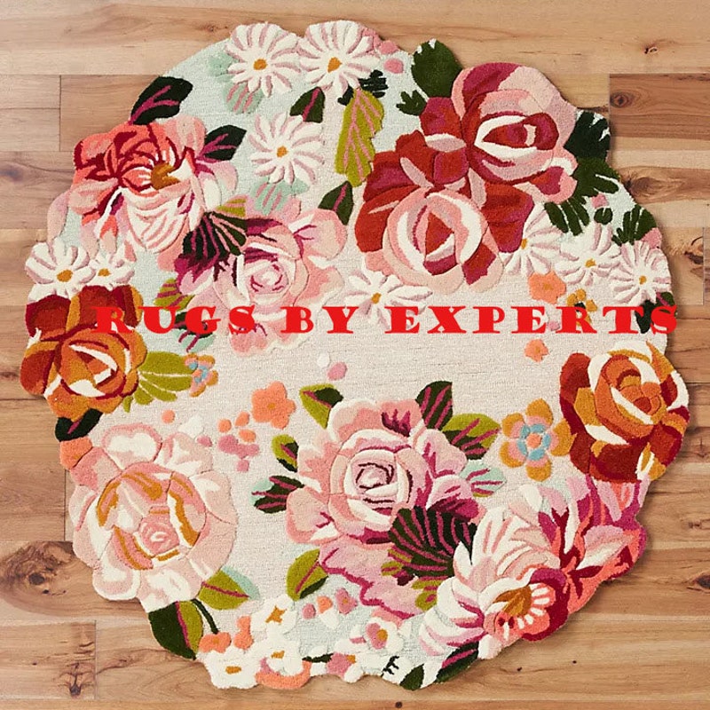 Floral Tufted Rug - Etsy