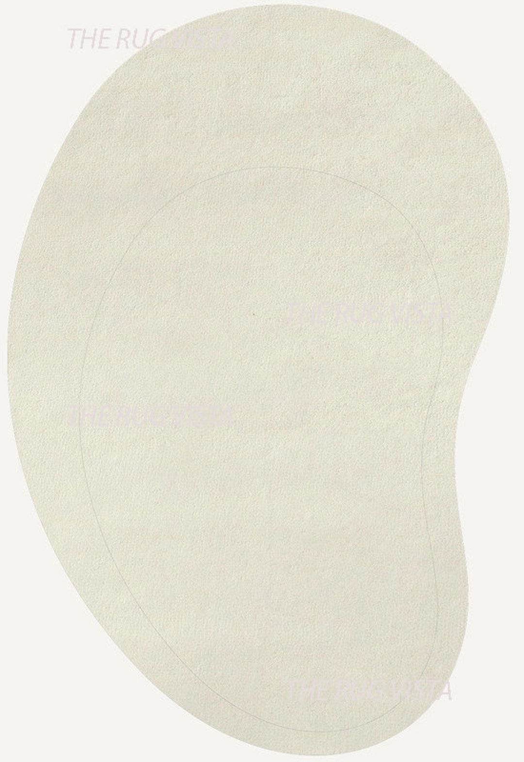 Hand Tufted Rug Kidney Shaped Bean Shaped Bone White Rug Hand Tuft ...