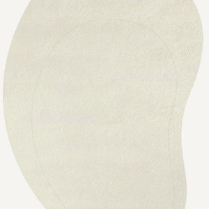 Hand Tufted Rug Kidney Shaped Bean Shaped Bone White Rug Hand Tuft ...