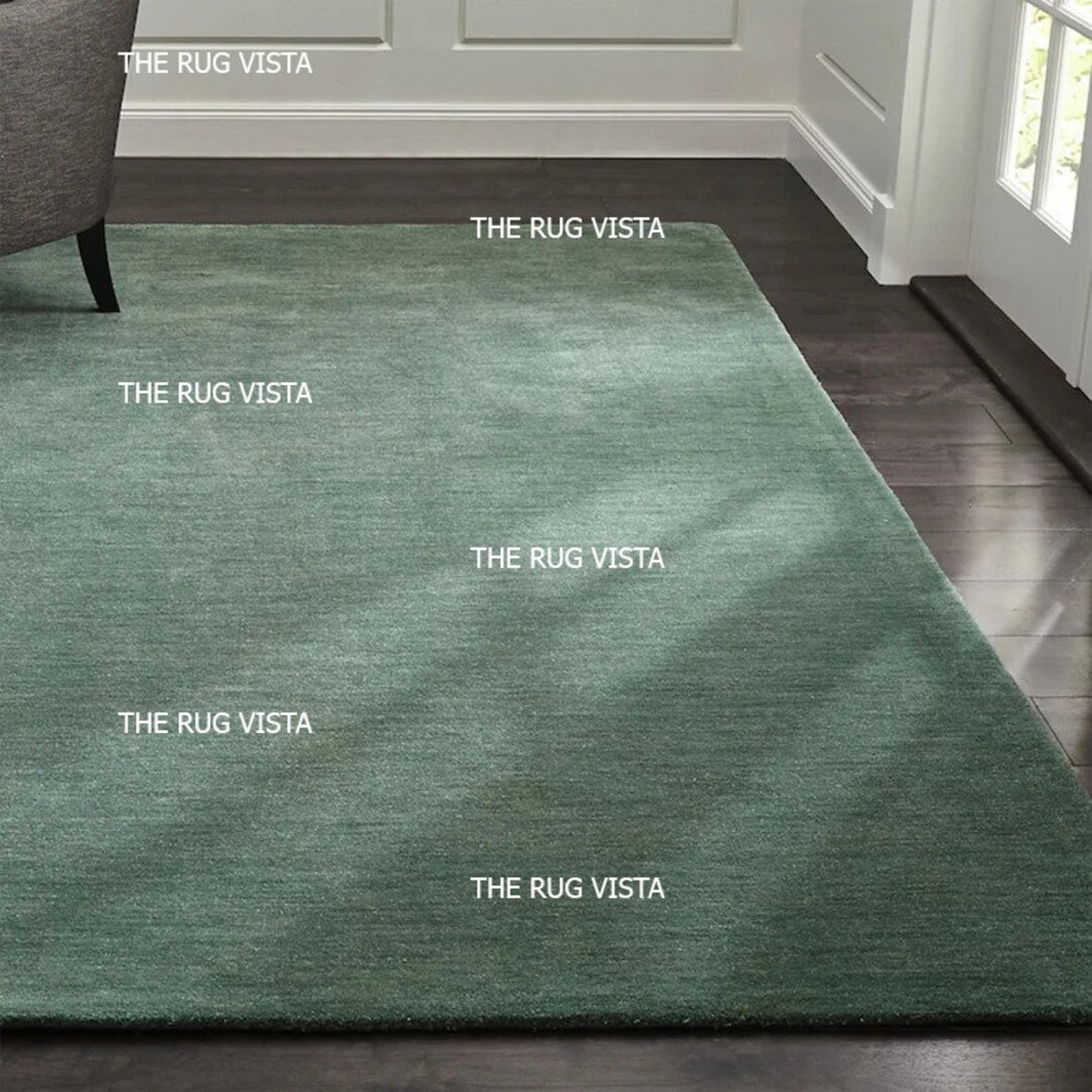Hand Tufted Rug Solid Colored Baxter Rug Jade Green Color CB Rug 5x8 ...